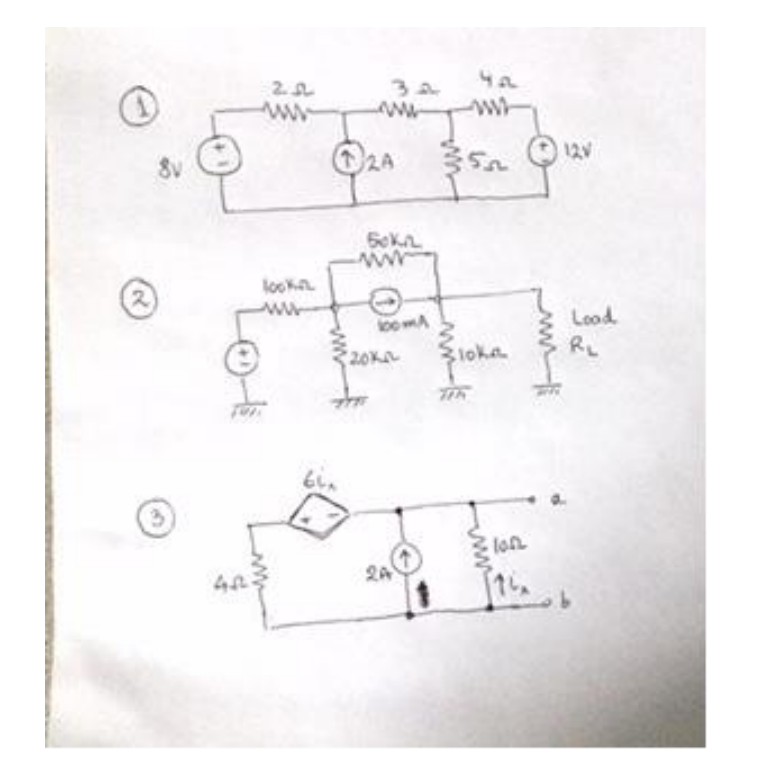 Solved For circuit 1: Use superposition to calculate the | Chegg.com