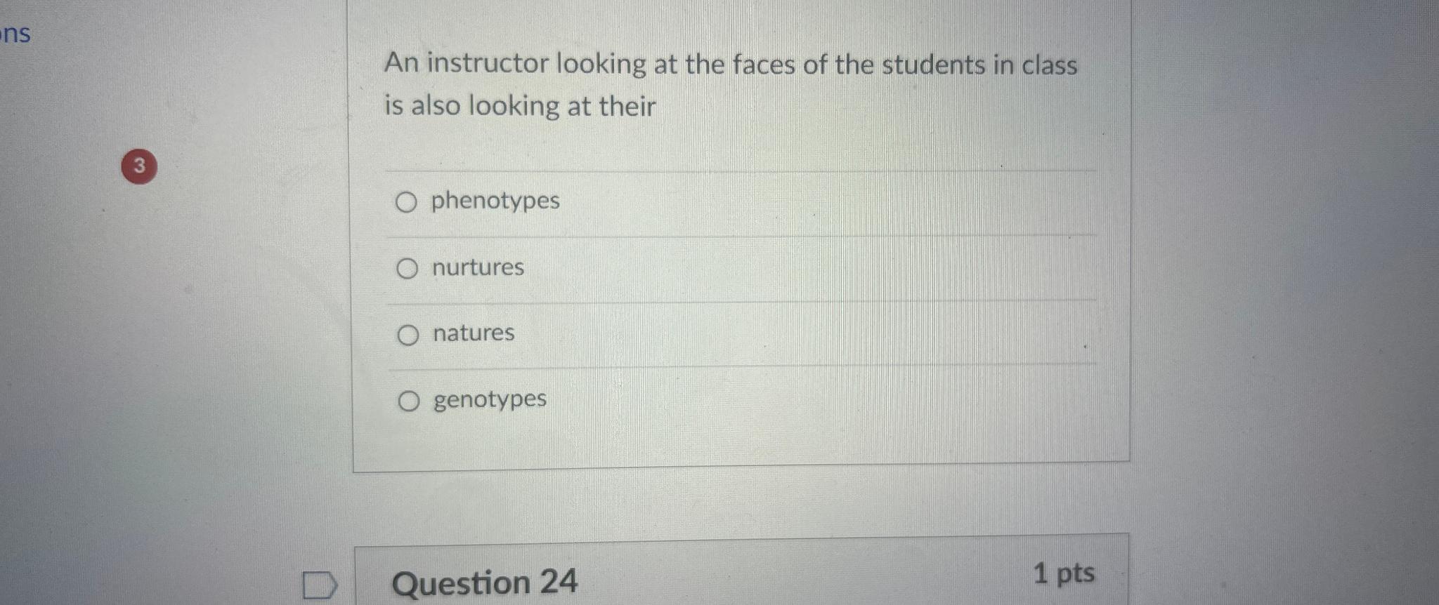 Solved An instructor looking at the faces of the students in | Chegg.com
