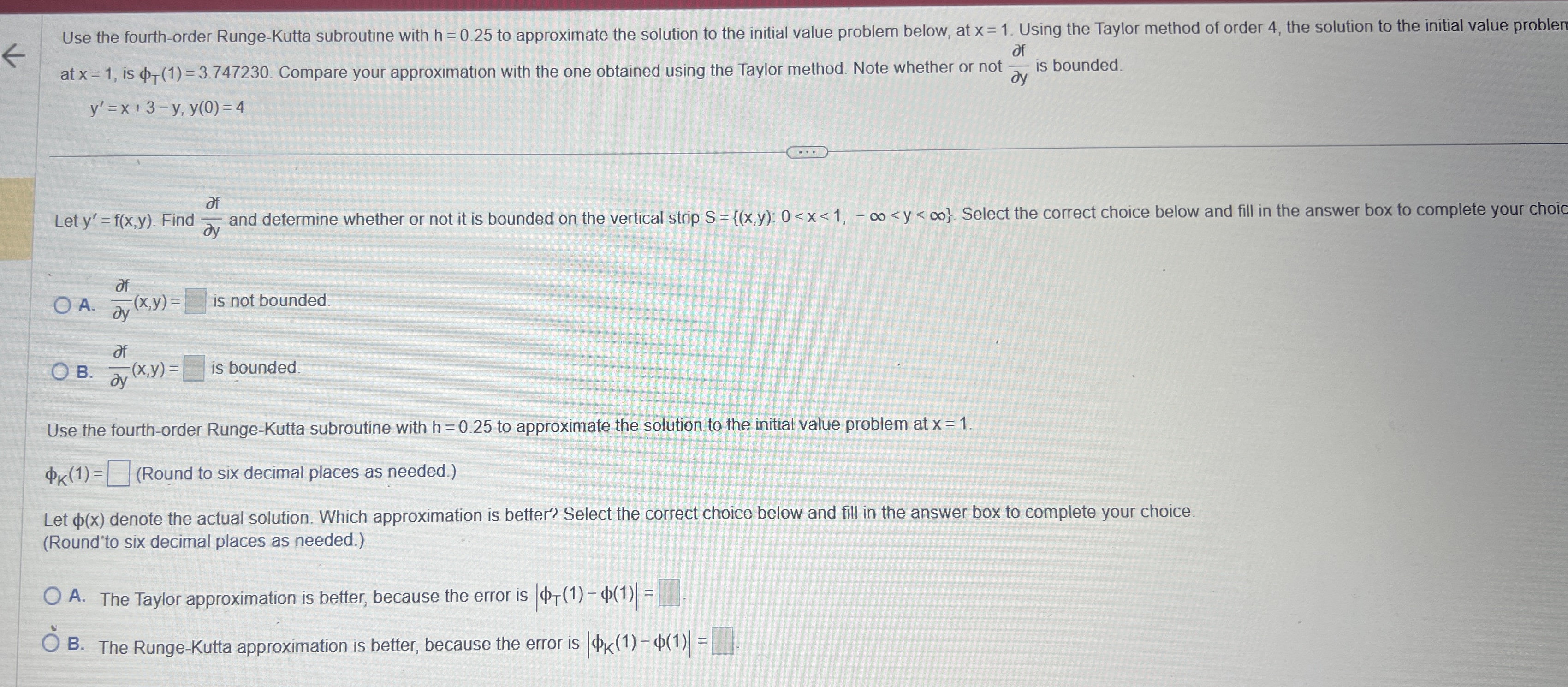 Solved Use the fourth-order Runge-Kutta subroutine with | Chegg.com