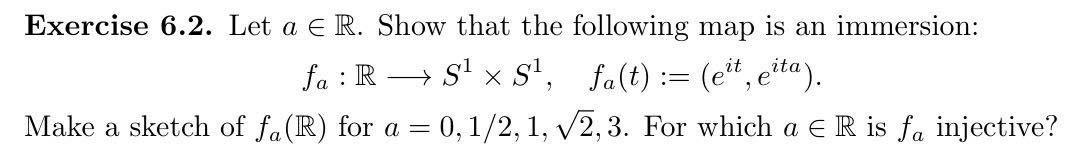 Solved Exercise 6.2. ﻿Let ainR. Show that the following map | Chegg.com