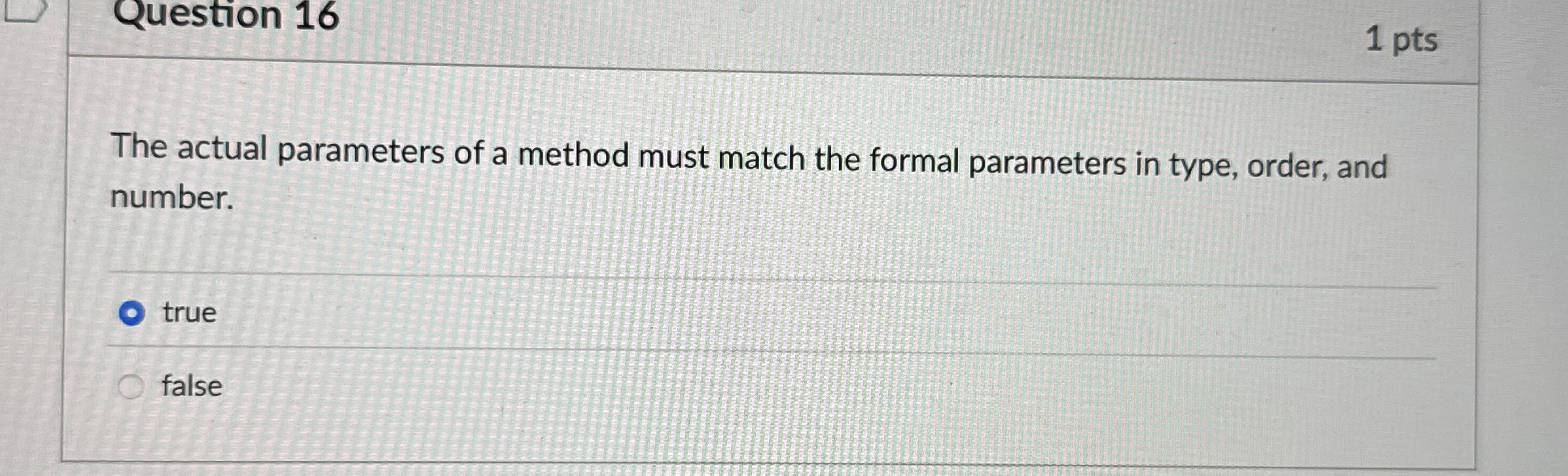 Solved Question 161 ﻿ptsThe actual parameters of a method | Chegg.com