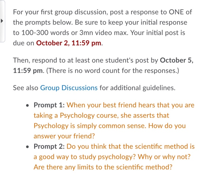 Solved For your first group discussion, post a response to | Chegg.com