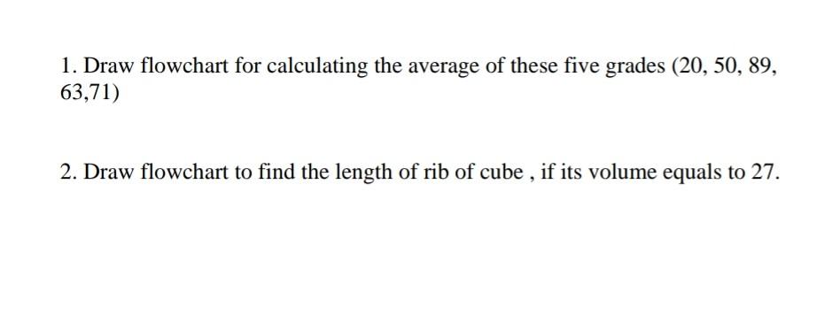 Solved 1. Draw flowchart for calculating the average of | Chegg.com