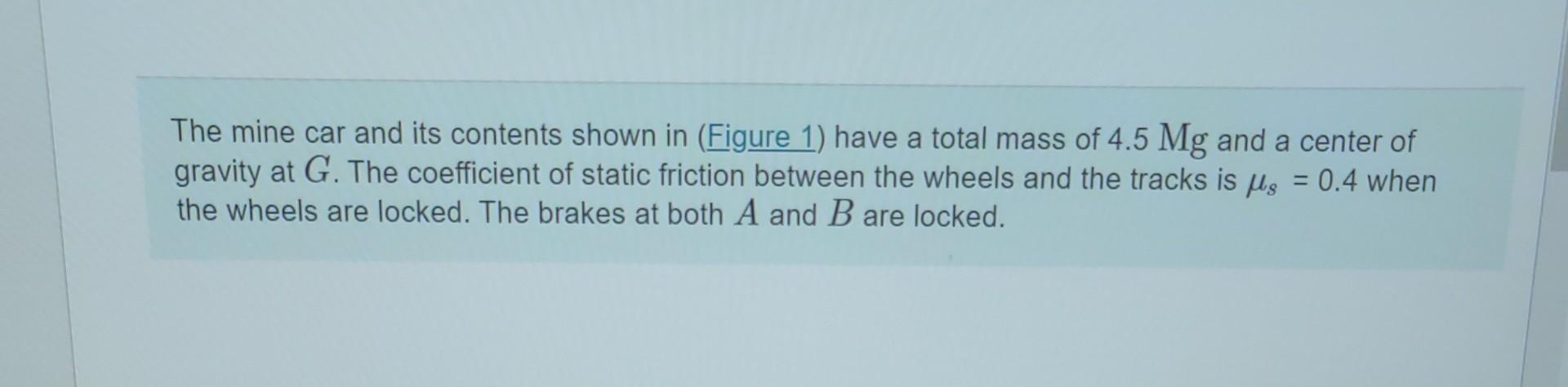 Solved The mine car and its contents shown in (Figure 1) | Chegg.com