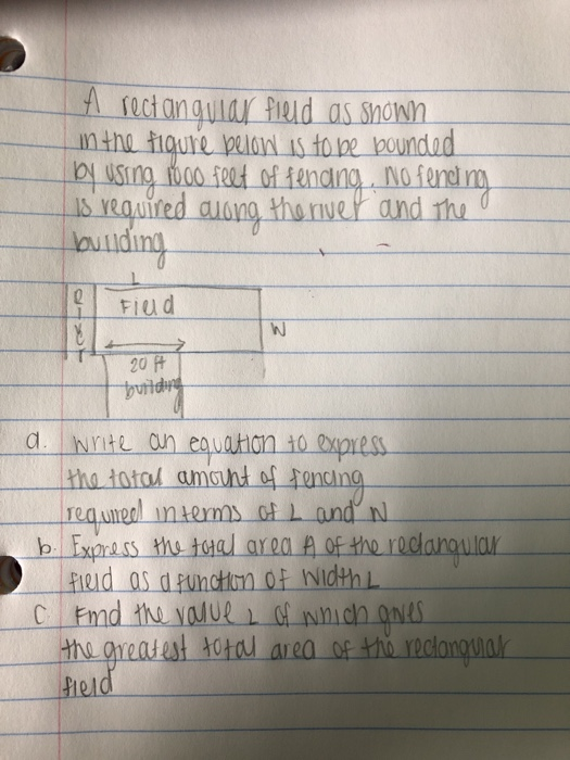 Solved A rectangular field as shown in the figure below is | Chegg.com