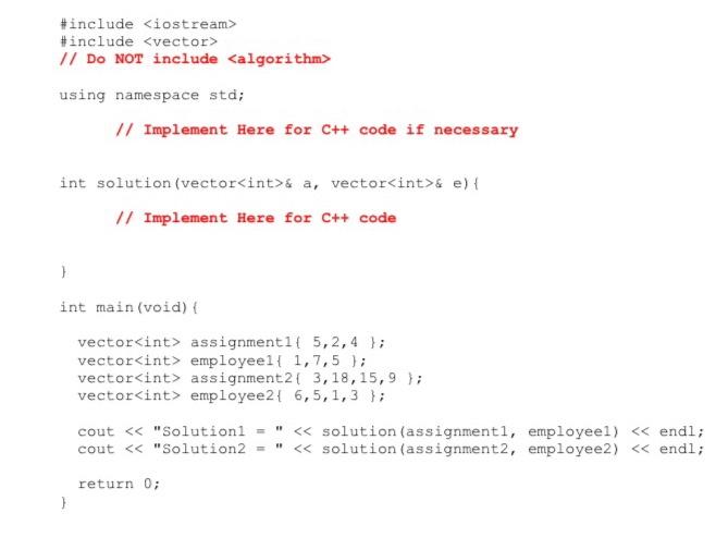 Solved Implement C/Ca+ code to solve the follewing problem, | Chegg.com