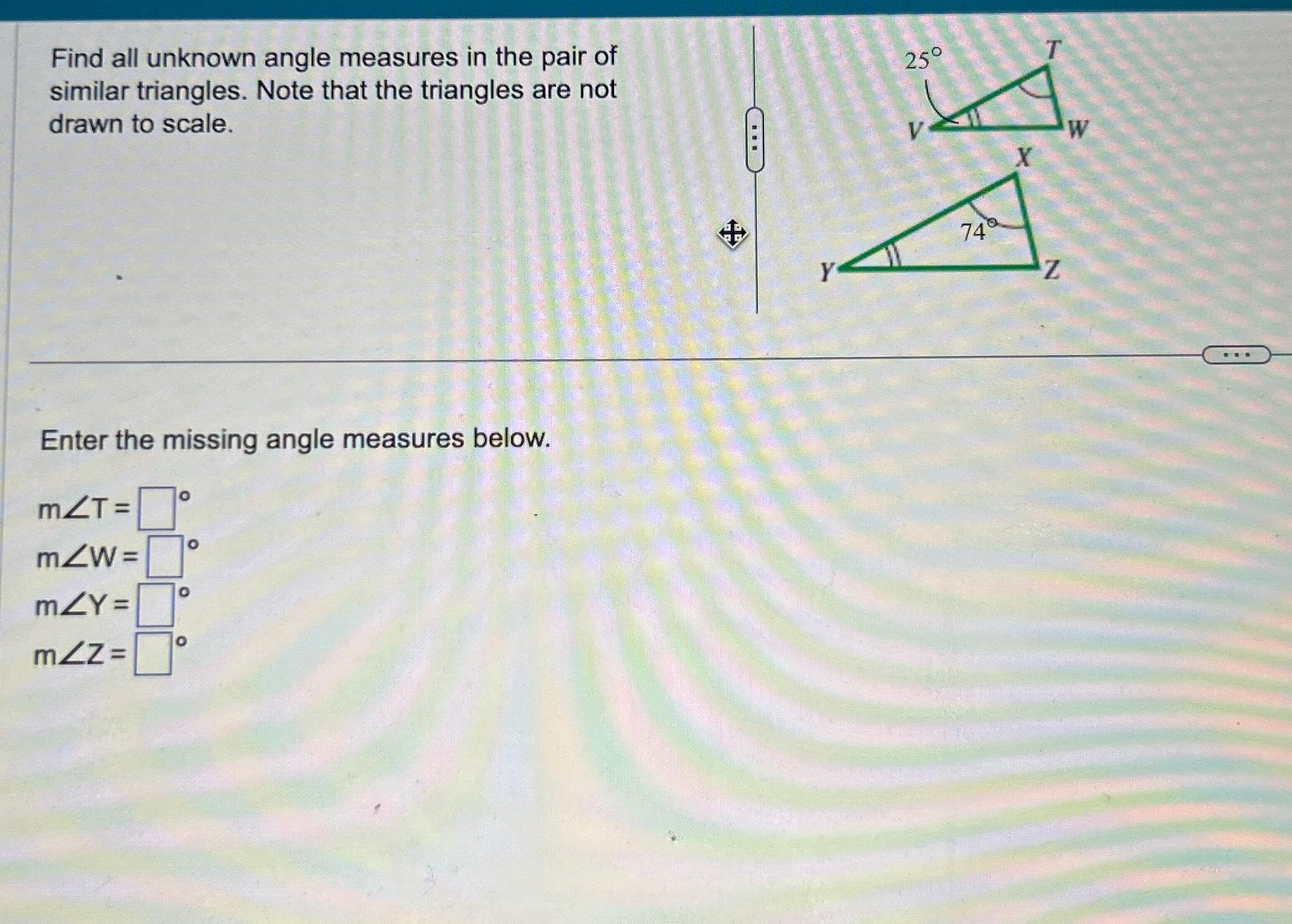 Solved Find all unknown angle measures in the pair of | Chegg.com