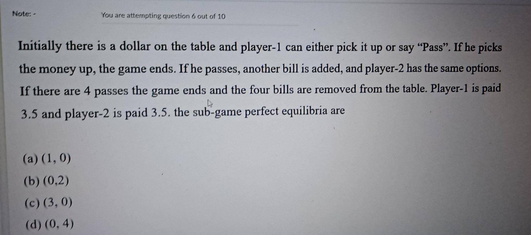 Note: - You are attempting question 6 out of 10 | Chegg.com
