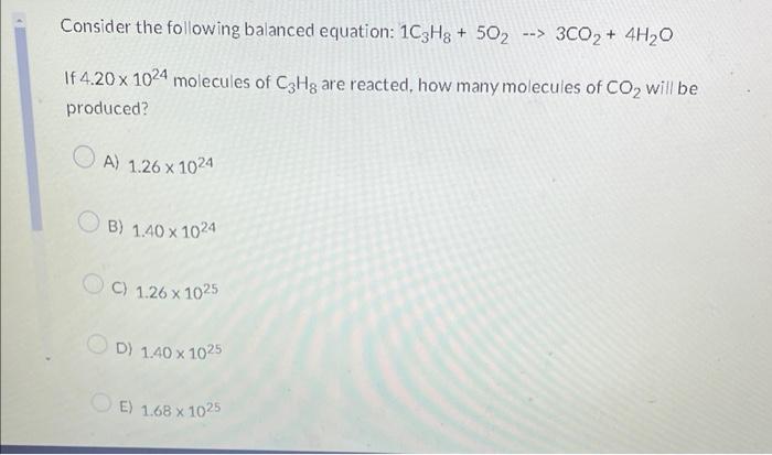 Solved Consider the following balanced equation: | Chegg.com