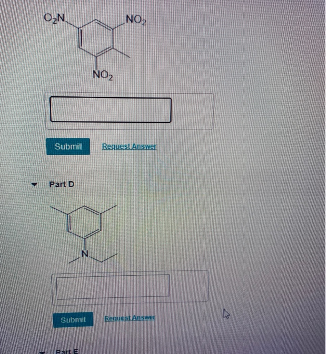 Solved O2N. NO2 NO2 Submit Request Answer Part D Submit | Chegg.com