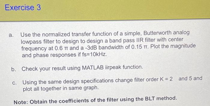 Solved a. Use the normalized transfer function of a simple, | Chegg.com