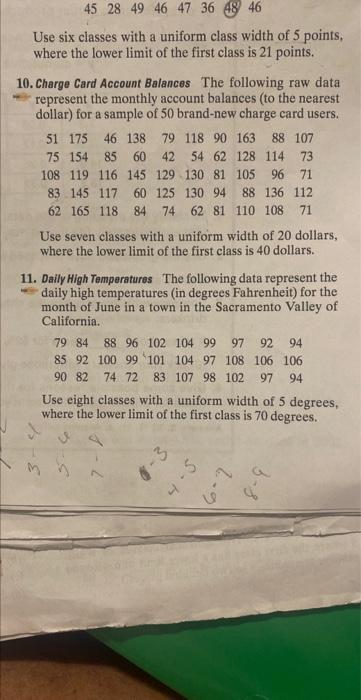 Solved Use six classes with a uniform class width of 5 | Chegg.com