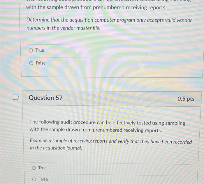 Solved with the sample drawn from prenumbered receiving | Chegg.com
