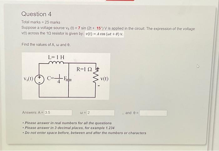 Solved Total marks =25 marks Suppose a voltage source | Chegg.com