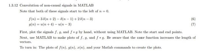 Solved 1.3.12 Convolution of non-causal signals in MATLAB | Chegg.com