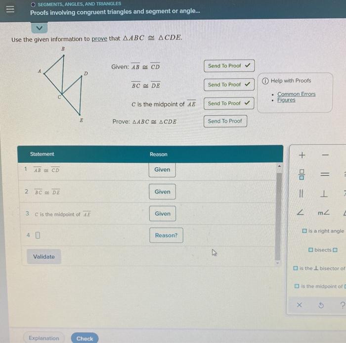 Solved III O SEGMENTS, ANGLES, AND TRIANGLES Proofs | Chegg.com