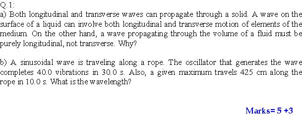 Solved Both longitudinal and transverse waves can propagate | Chegg.com
