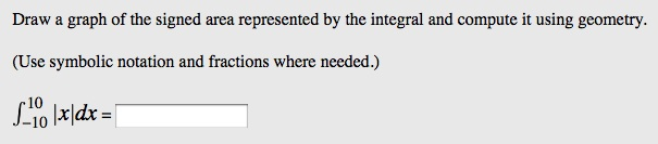Solved Draw a graph of the signed area represented by the | Chegg.com