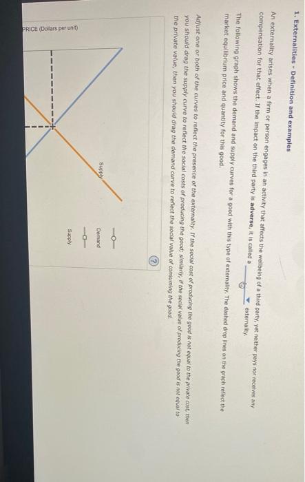 Solved 1. Externalities - Definition and examples An | Chegg.com
