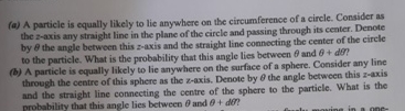 Solved (a) ﻿A particle is equally likely to lie anywhere on | Chegg.com