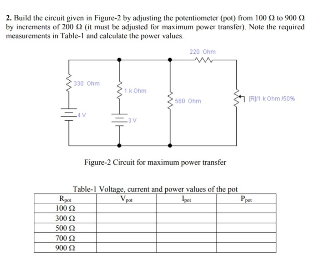 Solved Experiment-4 Power in DC Circuits and Maximum Power | Chegg.com