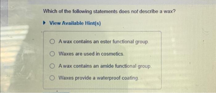 Solved Which of the following statements does not describe a | Chegg.com