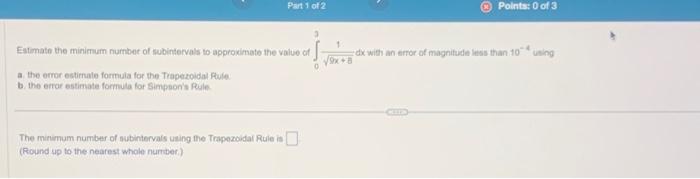 Solved a. the error estimate formula for the Trapezoidal | Chegg.com