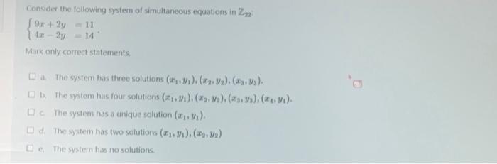 Solved Consider the following system of simultaneous | Chegg.com