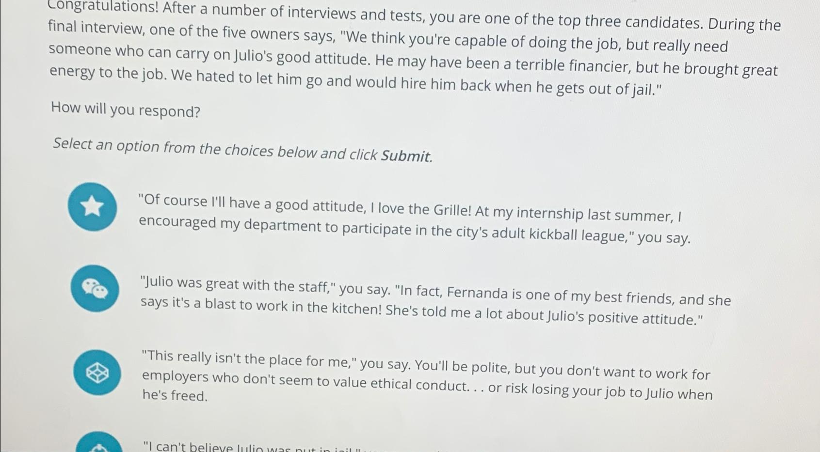 Solved Congratulations! After a number of interviews and | Chegg.com