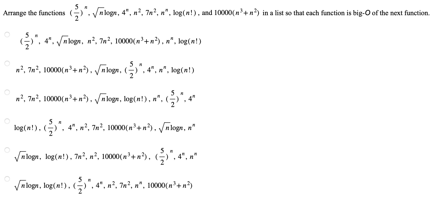 Solved Arrange the functions | Chegg.com