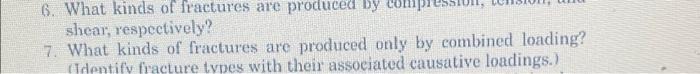 6. What kinds of fractures are produced by compi | Chegg.com