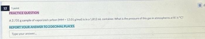 Solved 1 point PRACTICEQUESTION A 2.731 g sample of | Chegg.com