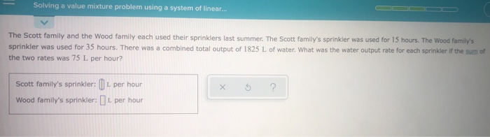 Solved Solving a value mixture problem using a system of | Chegg.com