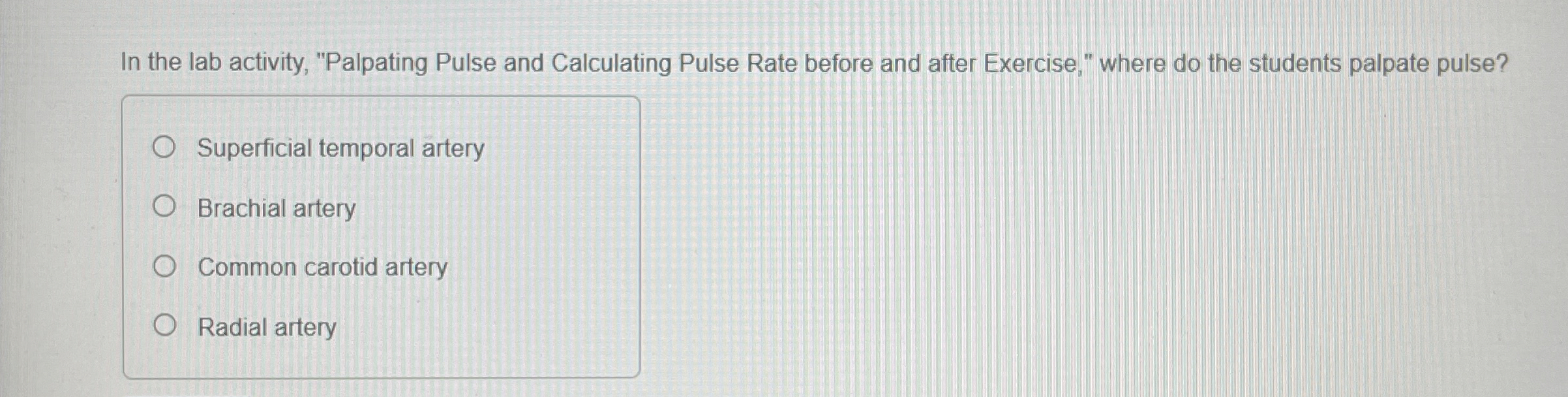 Solved In the lab activity, "Palpating Pulse and Calculating | Chegg.com