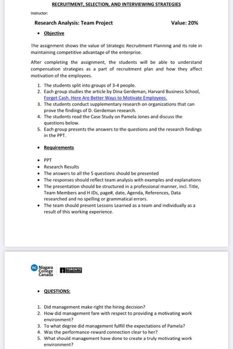 Solved Research Analysis: Team Project Value: 20% • | Chegg.com