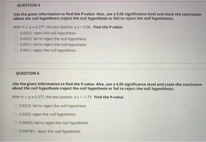 Solved QUESTION 5 Use the given information to find the | Chegg.com