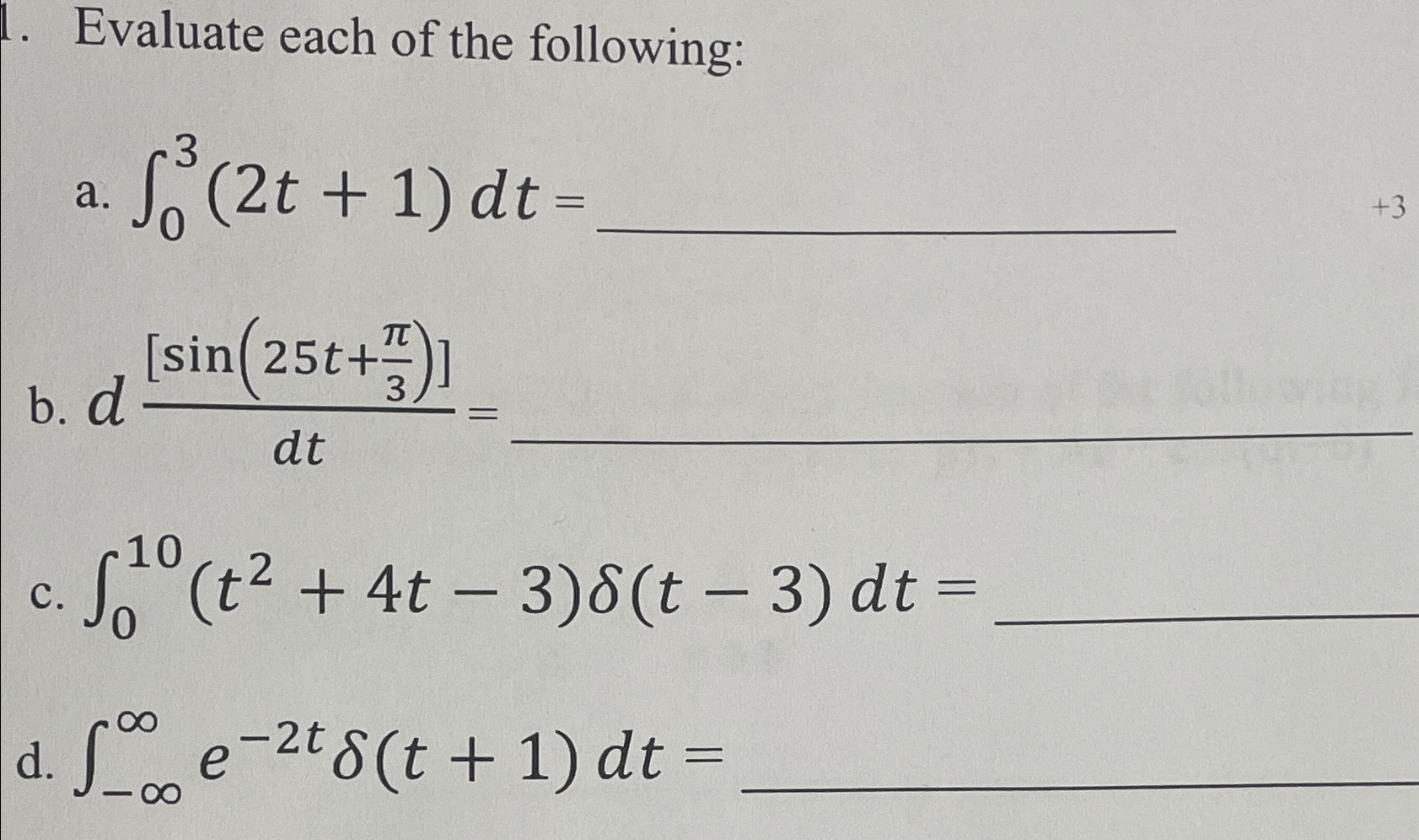 Solved Evaluate each of the | Chegg.com