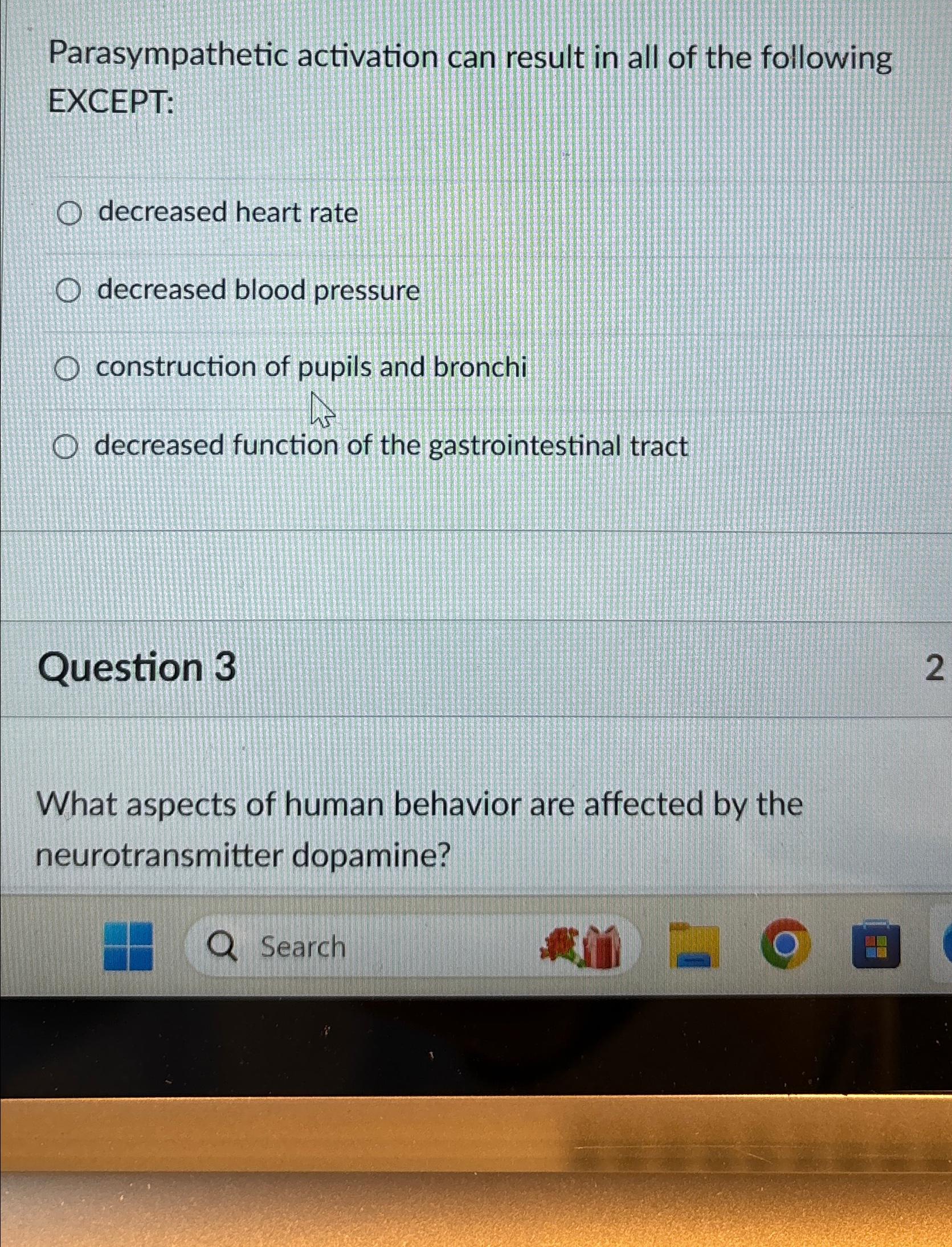 Solved Parasympathetic activation can result in all of the | Chegg.com