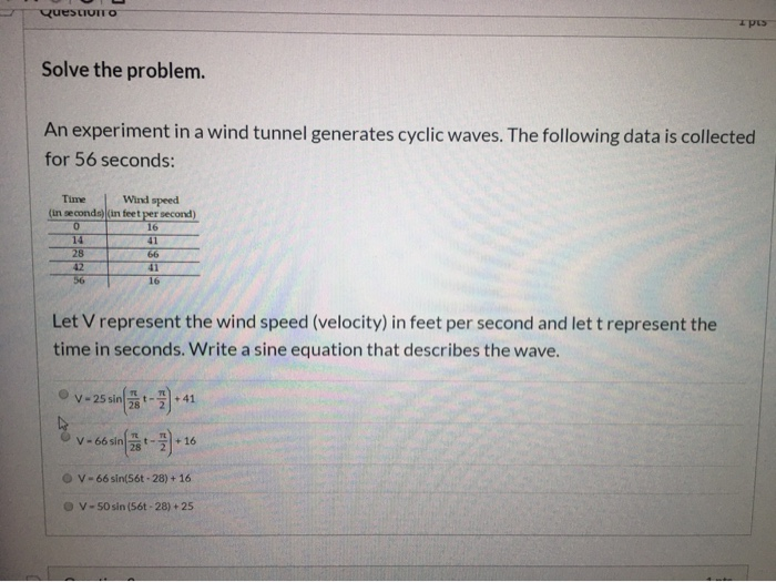 Solved QuestioITO I PES Solve the problem. An experiment in | Chegg.com