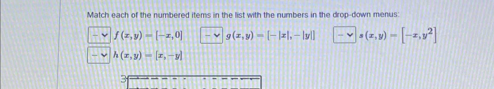 Solved Match each of the numbered items in the list with the | Chegg.com