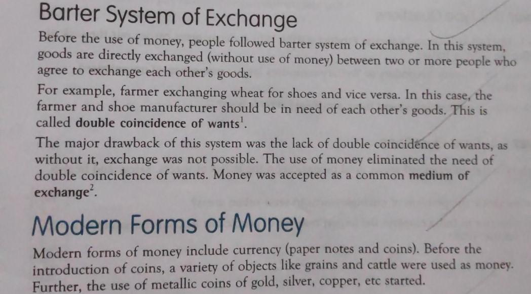Solved Modern forms of money include currency (paper notes | Chegg.com