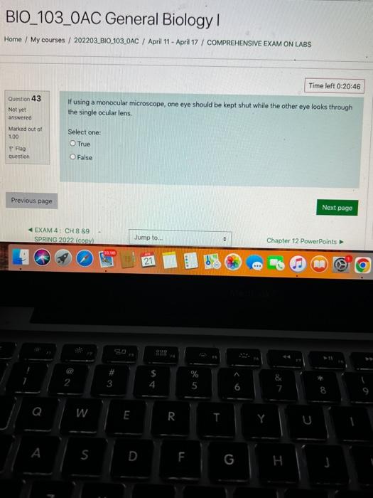 Solved BIO_103_OAC General Biology! Home / My courses / | Chegg.com