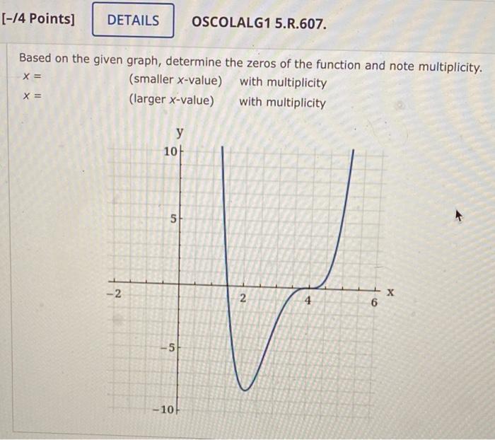 Solved [-14 Points] DETAILS OSCOLALG1 5.R.607. Based on the | Chegg.com