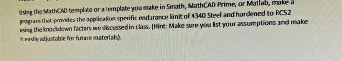 Solved Using the MathCAD template or a template you make in | Chegg.com