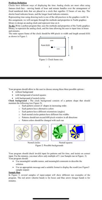 Solved Problem Definition Clocks have different ways of | Chegg.com