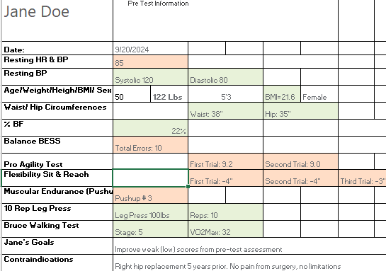 Solved Instructions: Here is Jane Doe's test information. | Chegg.com