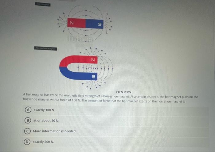 Solved A bar magnet has twice the magnetic field strength of | Chegg.com