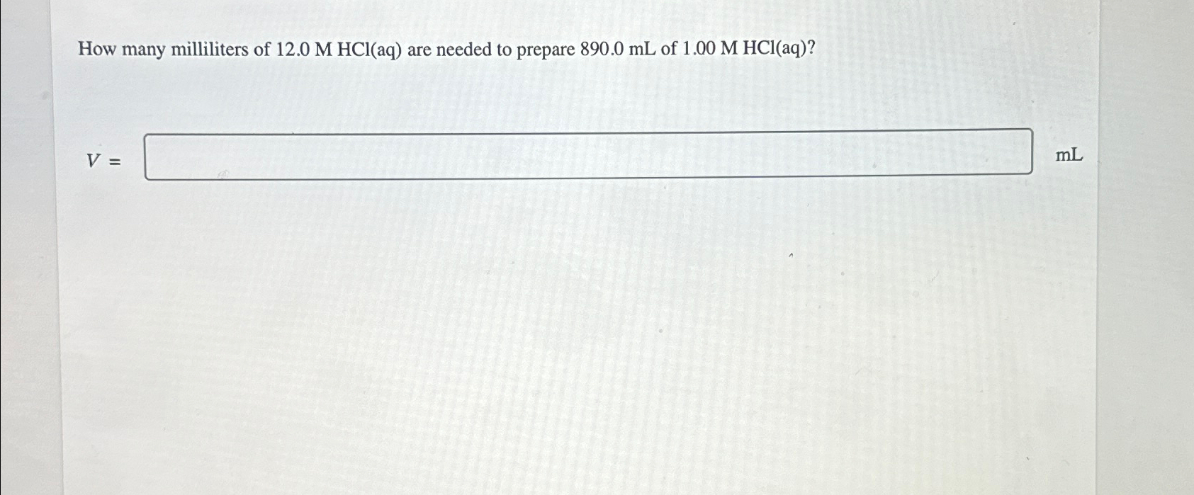 Solved How many milliliters of 12.0MHCl(aq) ﻿are needed to | Chegg.com
