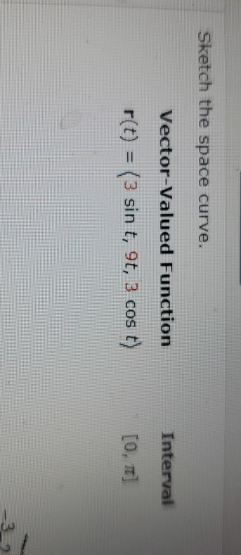 Solved Sketch the space curve. Interval Vector-Valued | Chegg.com