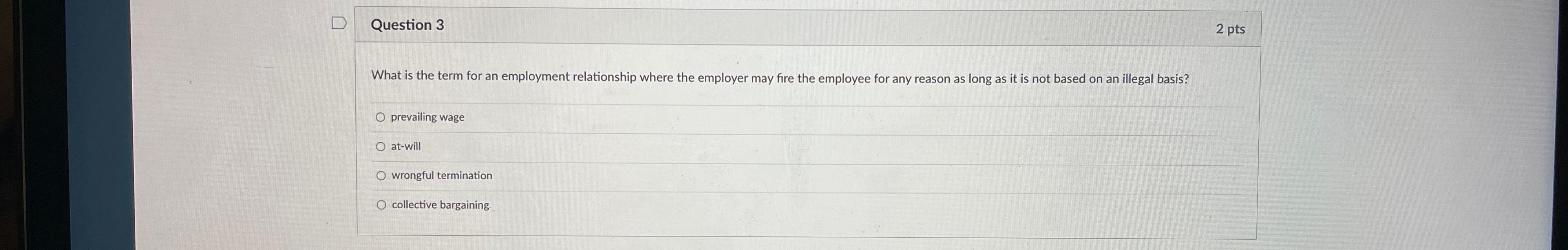 Solved Question 32 ﻿ptsWhat is the term for an employment | Chegg.com